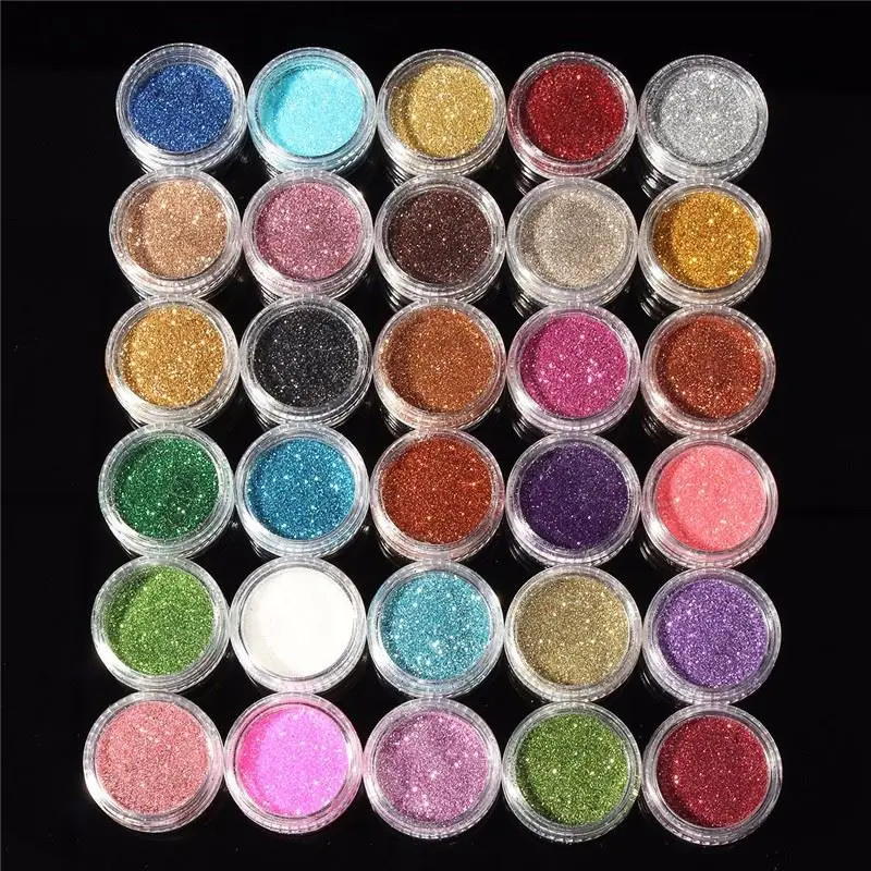 30pcs Mixed Colors Glitter Eyeshadow Powder Pigment Mineral Spangle 30pcs Mixed Colors Glitter Eyeshadow Powder Pigment Mineral Spangle