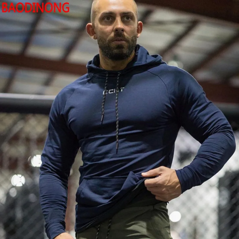 New Mens Cotton Hoodies Gyms Fitness Bodybuilding Sweatshirts Fashion