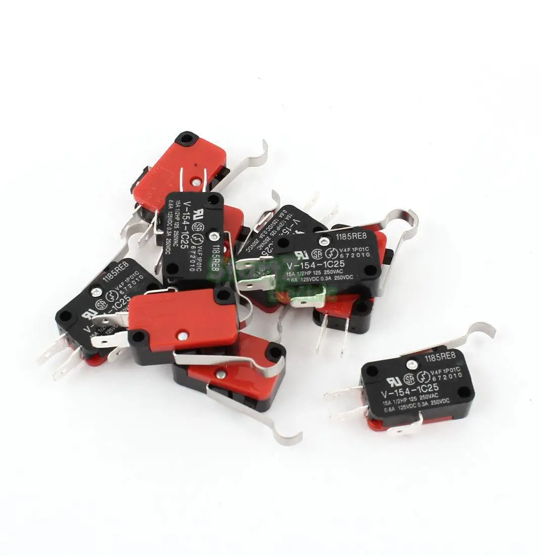 10 Pcs Micro R Hooked Lever Arm Limit Switch SPDT Normally Open/Close V ...