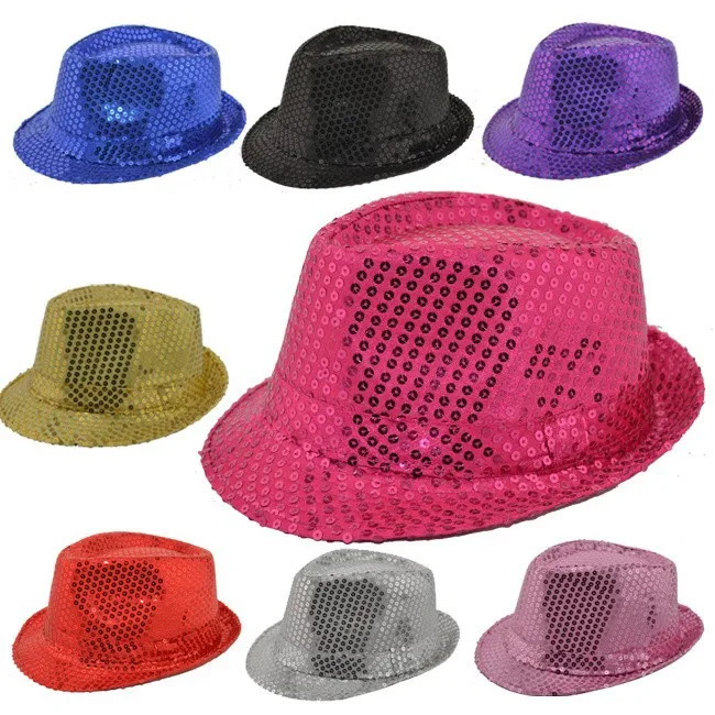 Jazz Hat Stage Performance Sequins Hat Adult Magic Hip-hop Hat Unisex ...