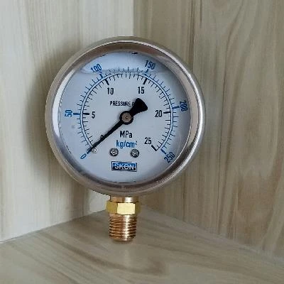 Pressure Gauge Pt1/4"thread Yn60 2.5" 60mm Brass Movement Stainless Steel Shell Shock-proof Oil ...