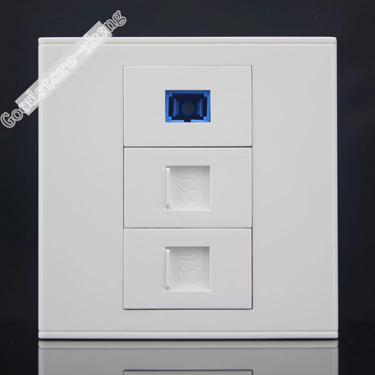 Placa de tomada de parede 3 portas rede dupla rj45 cat5e & único sc ...