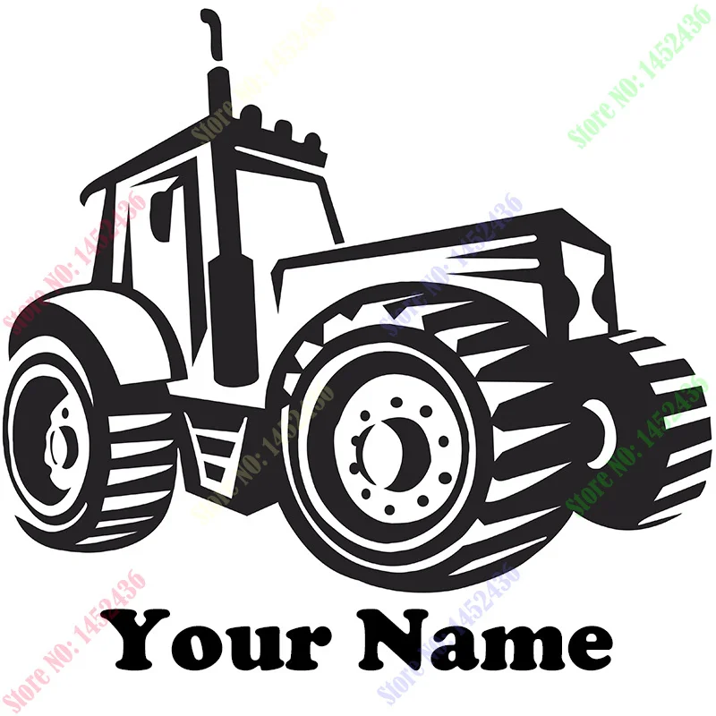 Farm Tractor Personalised Any Name decor sticker Wall Sticker Kids Room ...