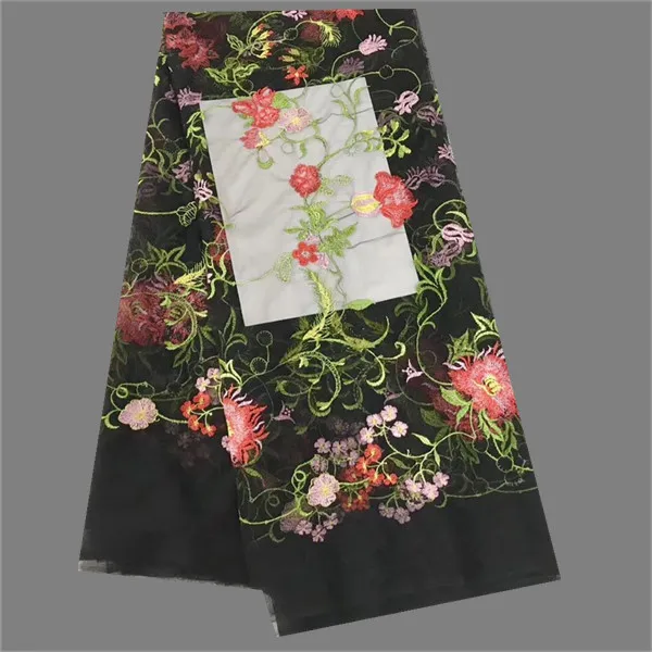 Incrível festa flor de tule bordado pano tecido de renda líquida ...