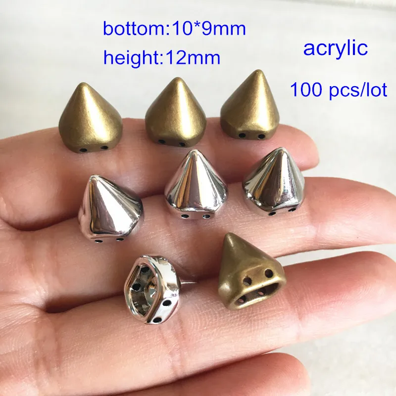 100 pcs Sewing Rivet,Sew on Acrylic Rivet Stud Spikes,10*8mm,Height ...