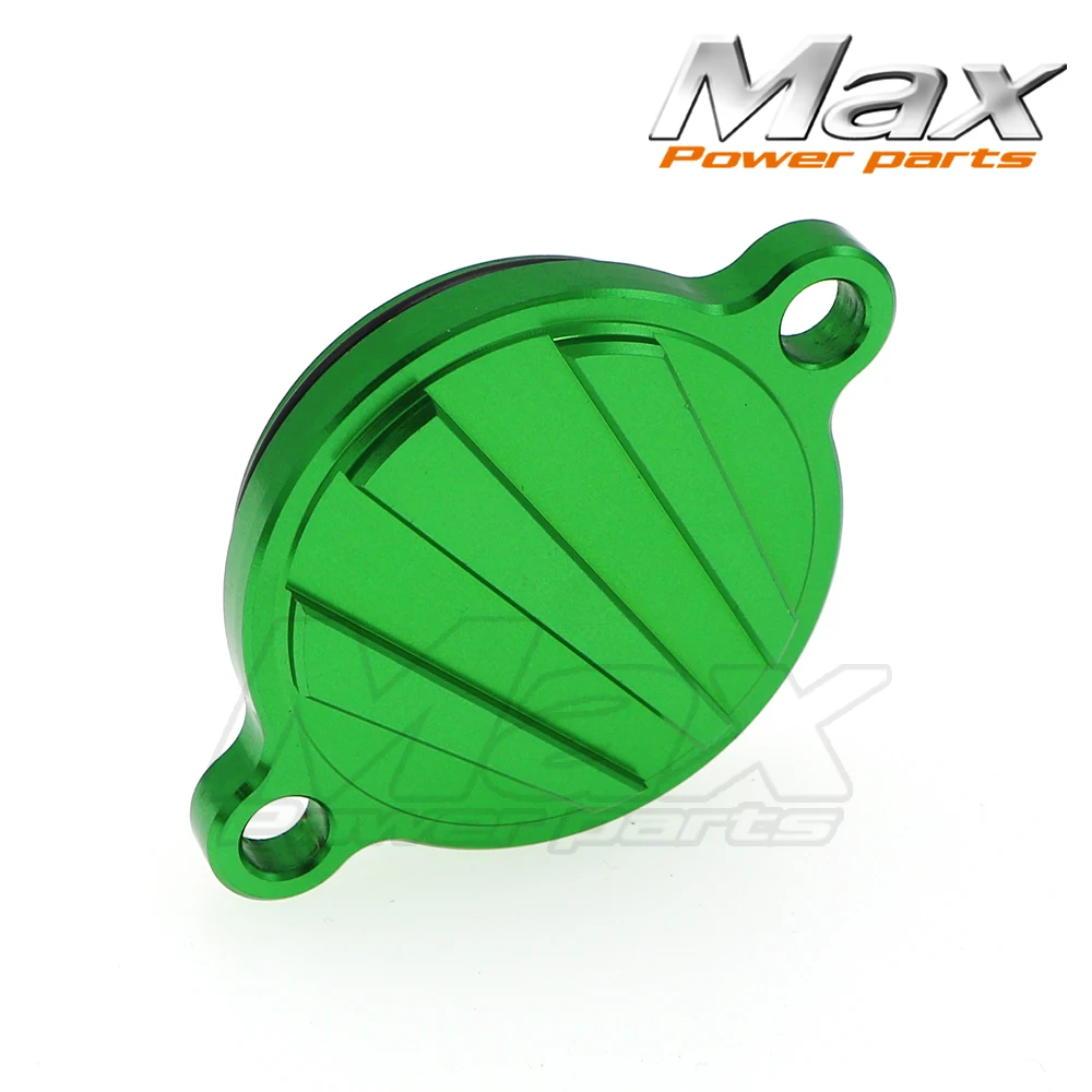 CNC Billet Aluminum GREEN Oil Filter Covers Caps Motorcycle For KXF450 ...