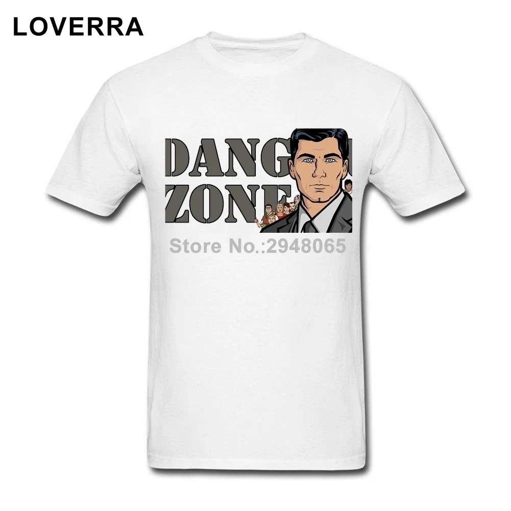 Super Size Male TShirt Archer Danger Zone T Shirt Man Short Sleeve 100 ...