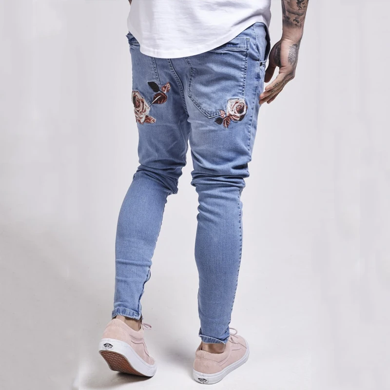 2018 New Designer Men Jeans Famous Brand Italian luxury Rose ...