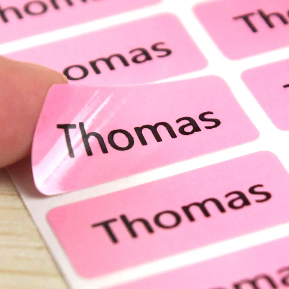 FREE SHIPPING Pink Name Stickers Water Proof Decals Red Stationery ...