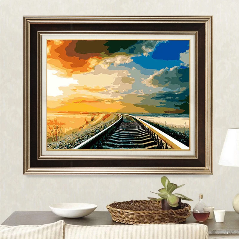 DIY Digital Painting By Numbers And Hand Painted Color Sky Rail Journey diy-digital-painting-by-numbers-and-hand-painted-color-sky-rail-journey