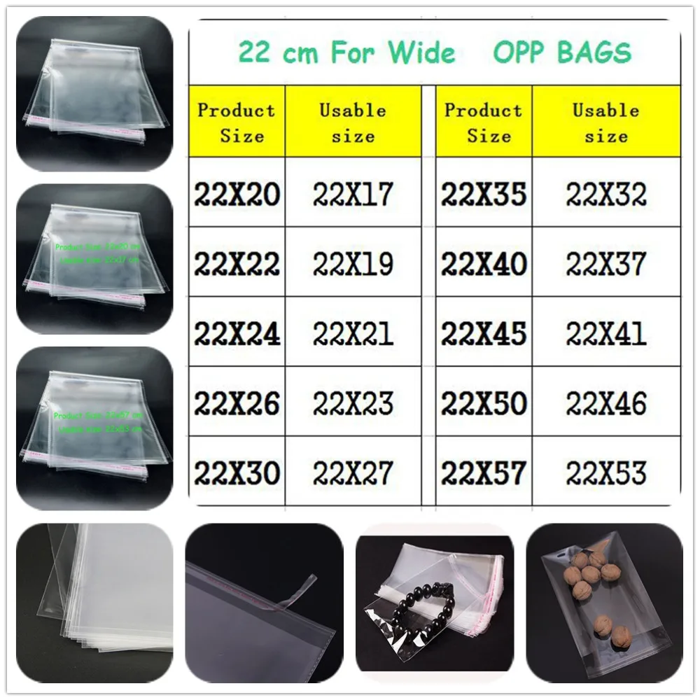 width 22cm Clear Self Adhesive Resealable Cello Cellophane Poly OPP ...