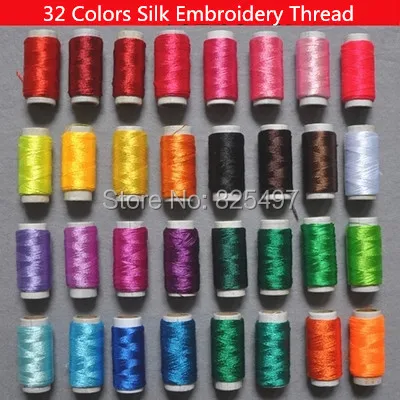 32 PCS Multicolor Sewing Thread Embroidery Cross Stitch Silk Threads ...