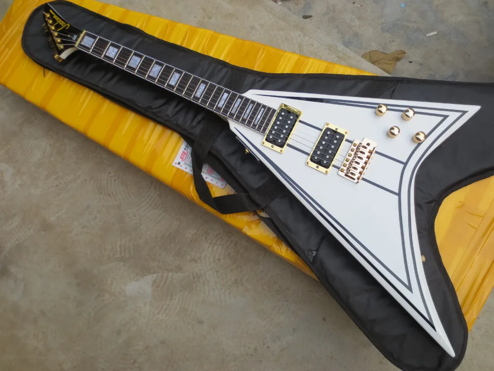 Top Quality White Jackson Randy Rhoads Limited Pinstripe Flying V ...