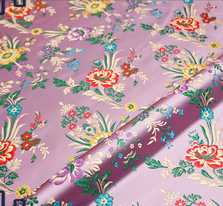 Violeta Floral Tecido Brocado Jacquard Damasco Traje Vestuário ...