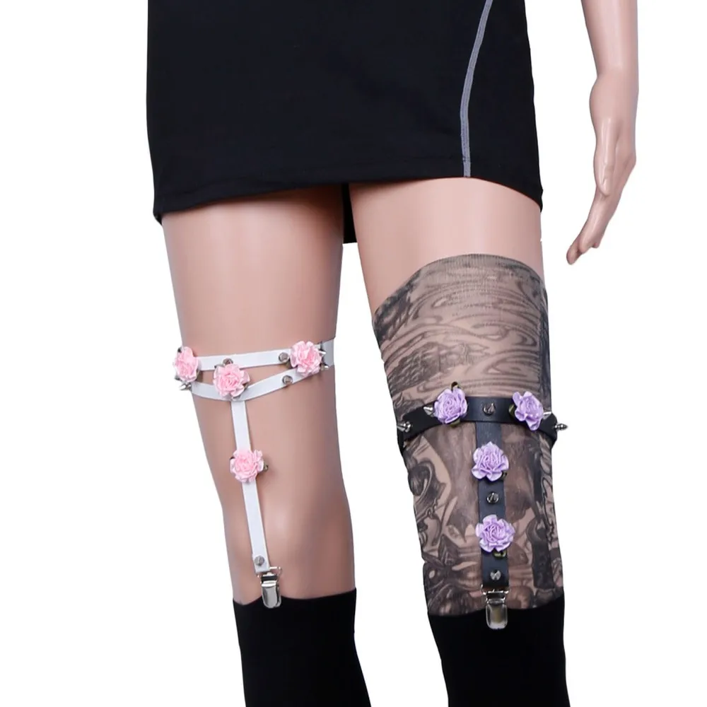pastel goth garter belts 2016 new cosplay punk flowers garter ...