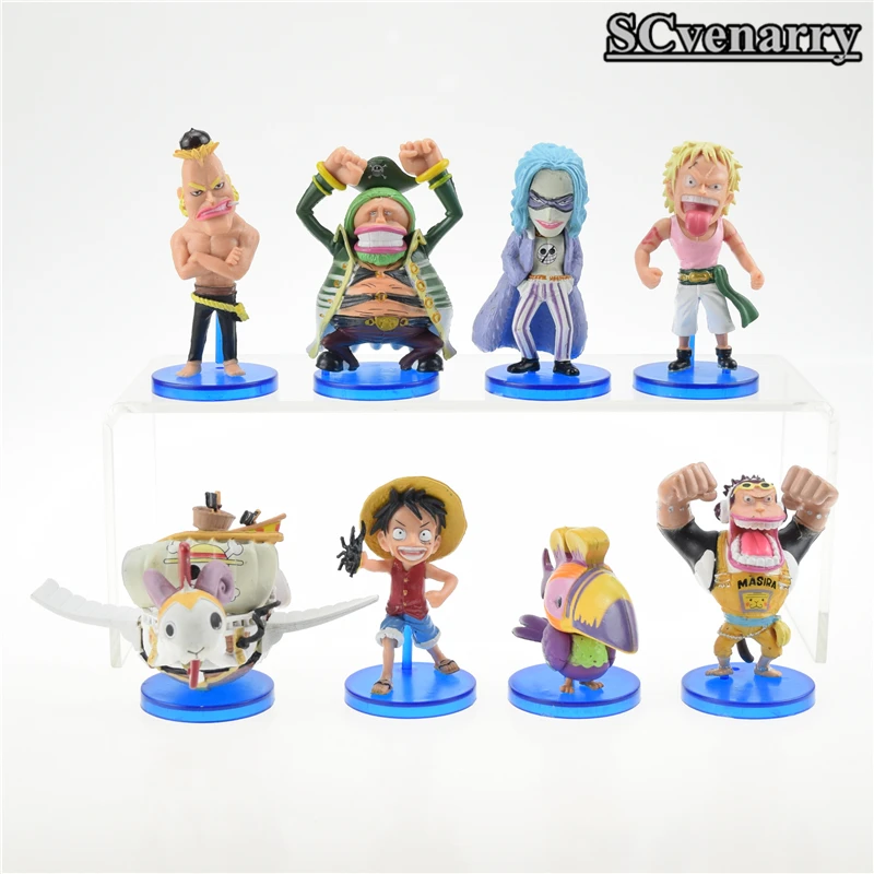 8 개/대 애니메이션 원피스 루피 메리 액션 피규어 몽블랑 크리켓 Masira PVC 액션 피규어 모델 장난감|model toy ...