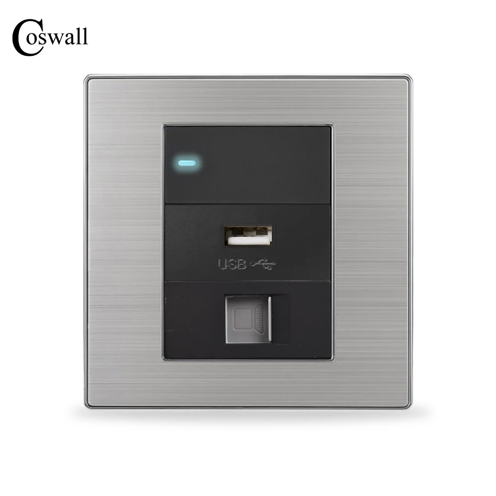 Coswall USB Charging Port For Mobile Phone + RJ45 Internet Wall Socket ...