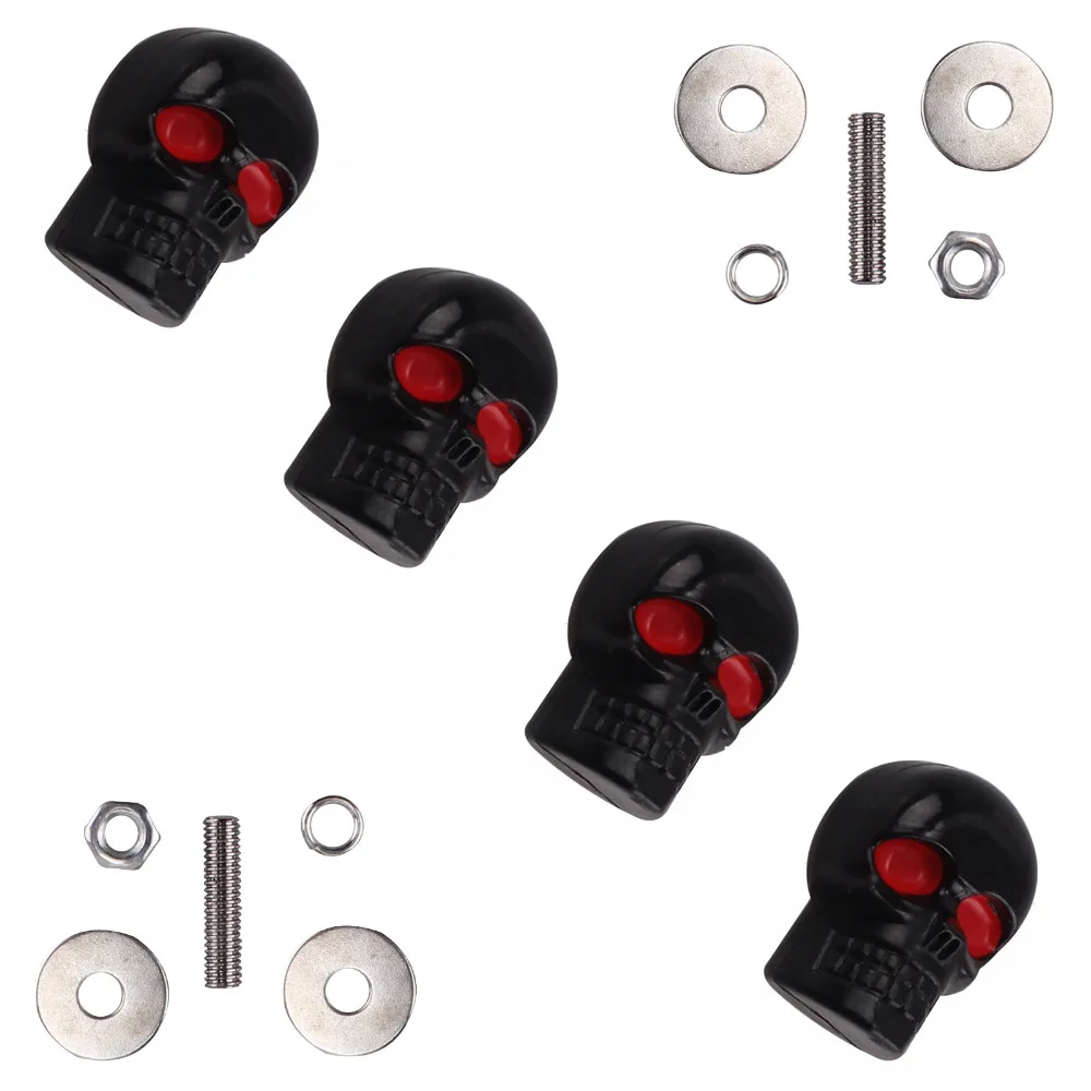 4 pcs Motorcycle Car Truck Auto 6mm Skull License Plate Frame Bolts ...