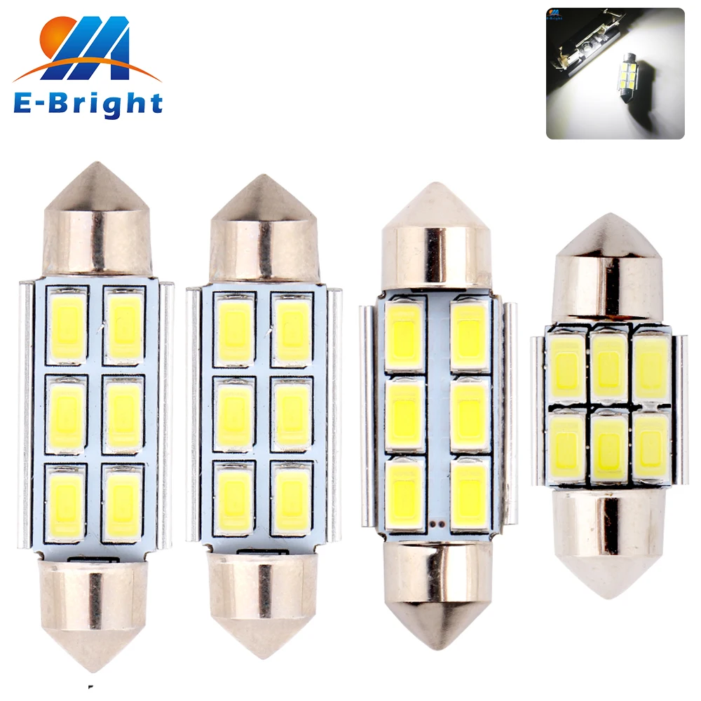 10pieces/lot C5W Festoon 5730 6 SMD LED 31mm 36mm 39mm 41mm Canbus Error Free Car Interior ...
