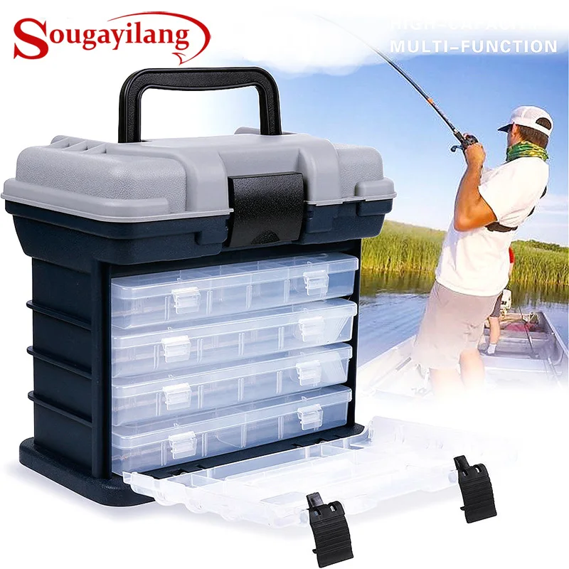 Sougayilang ABS Portable Multi function Fishing Tackle Box Fishing ...