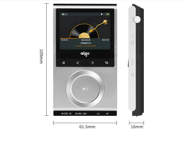 Aigo EROS M5 HIFI DSD аудиофил без потерь Музыкальный плеер MP3 1200 мАч литий-полимерный ...