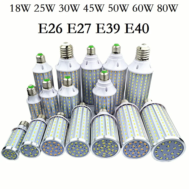 LED 전구 램프 SMD 옥수수 조명, 샹들리에 촛불 조명, 집 장식, E27, E26, E39, E40, 18W, 25W, 30W, 40W, 50W, 60W, 80W100W