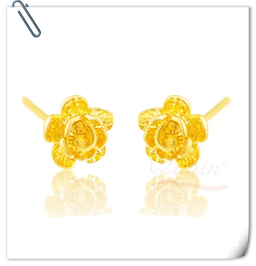 Gold Earrings For Women Fashion Jewelry 24K Real Gold Plated Gorgeous ...