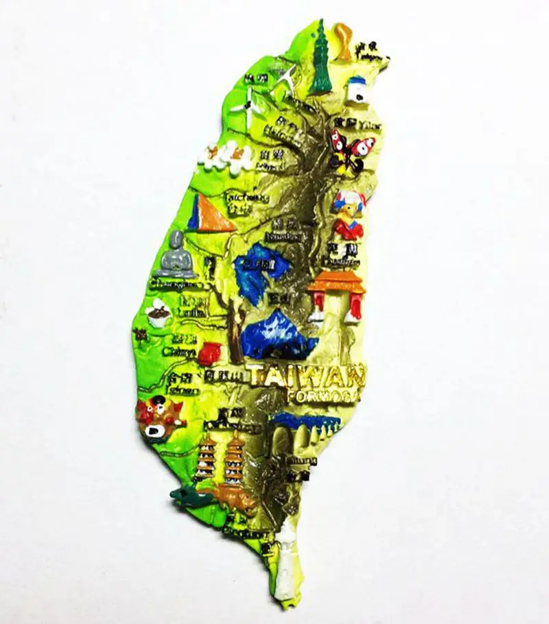 Hand-painted Taiwan Map 3d Fridge Magnets Travel Souvenirs Refrigerator ...