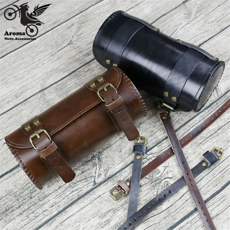 top quality retro motorbike tool bags rivet cafe racer motorcycle tail ...