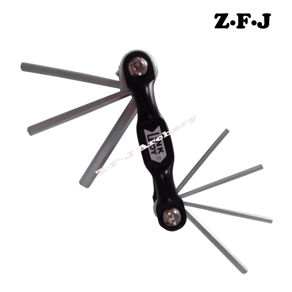 1Pc 7 In 1 Folding Allen Hex Key Ring Wrench Set America Tool For Bows ...