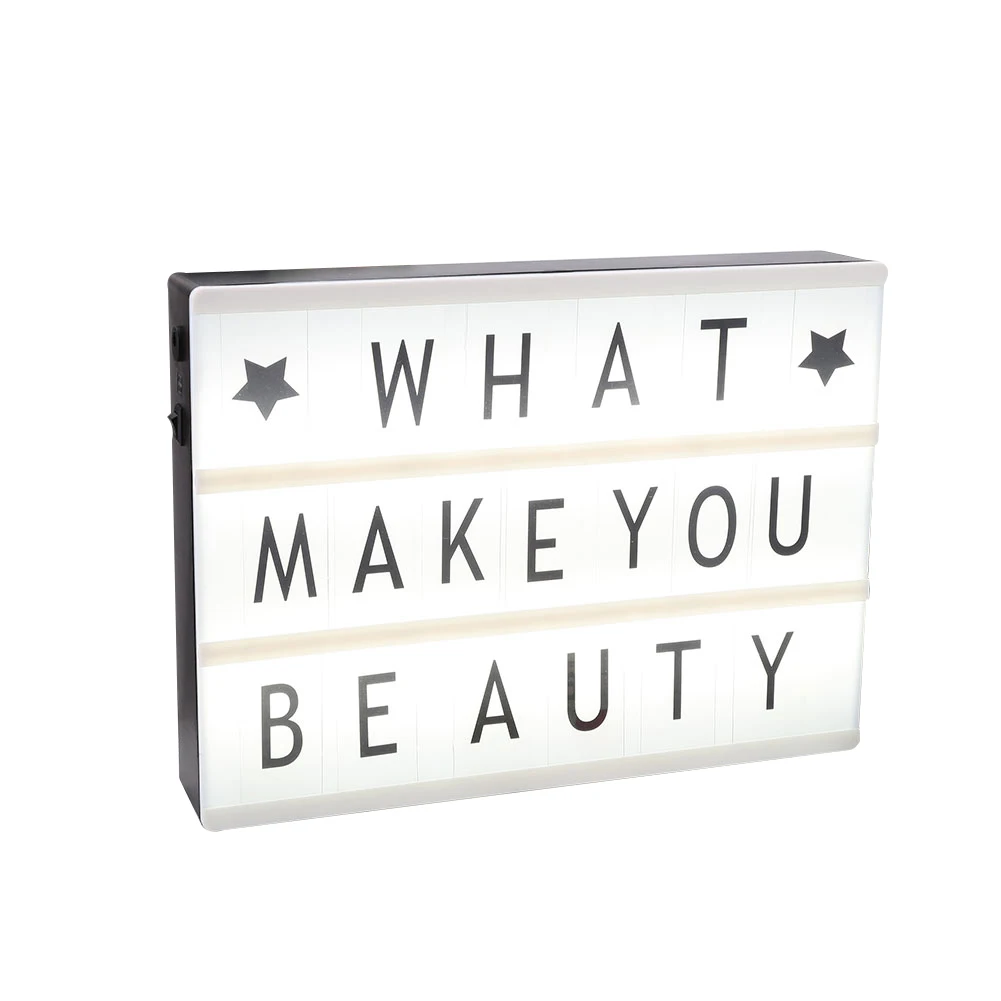 A4 Size Cinema Lightbox Children DIY Message Board With Black Letters ...
