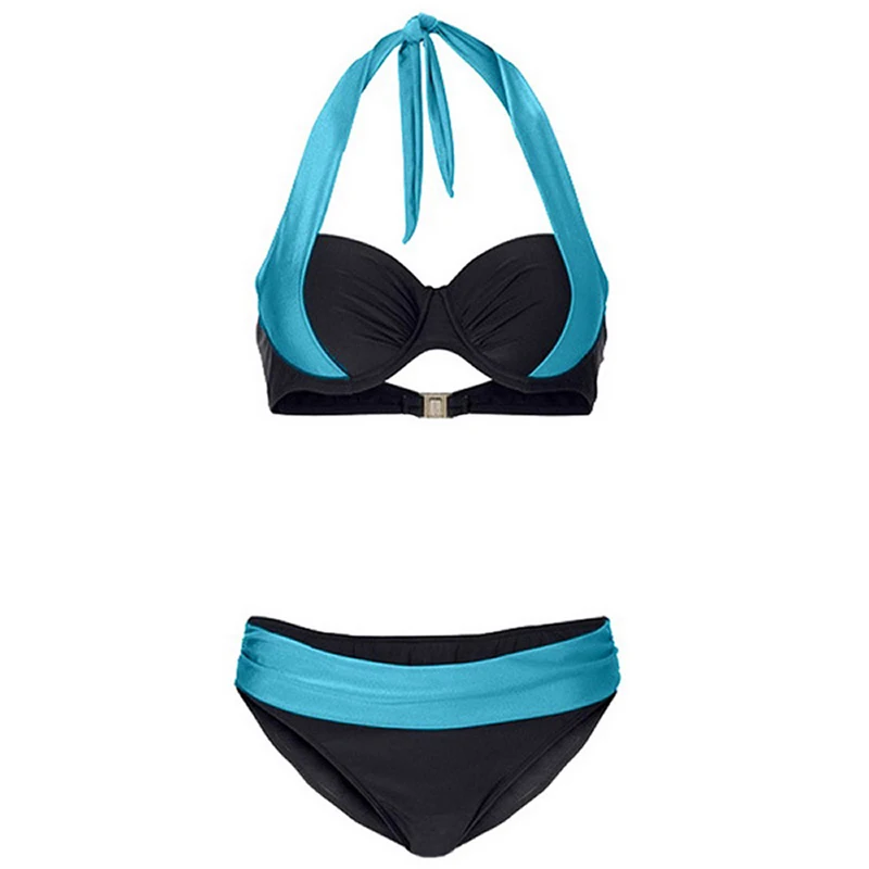 Vertvie Plus Size 3XL Women Swimwear Bikini Set Sexy Halter Swimsuit ...