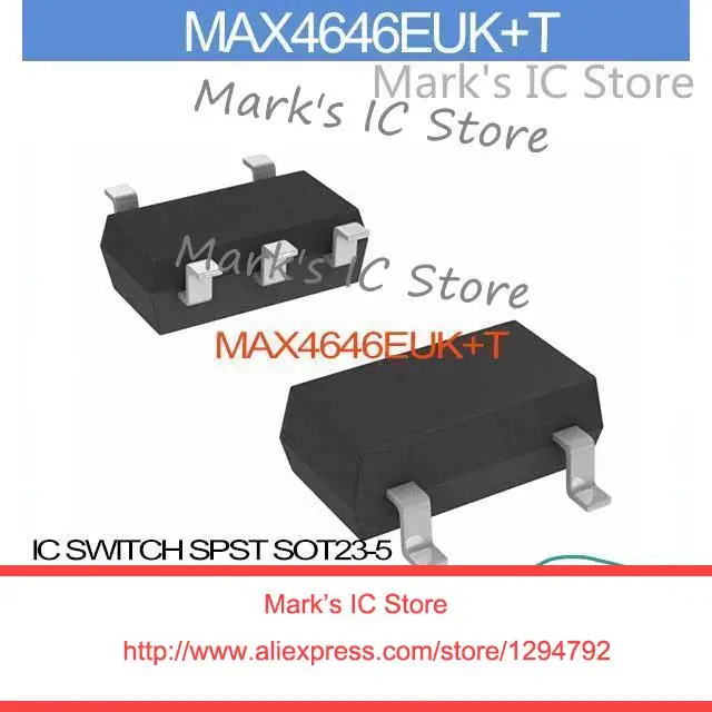 MAX4646EUK + T IC SWITCH SPST SOT23 5 MAX4646EUK 4646 MAX4646E 4646E ...