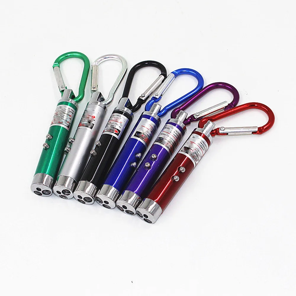 2 unids/set linterna puntero láser pluma portátil colorido Mini llavero ...