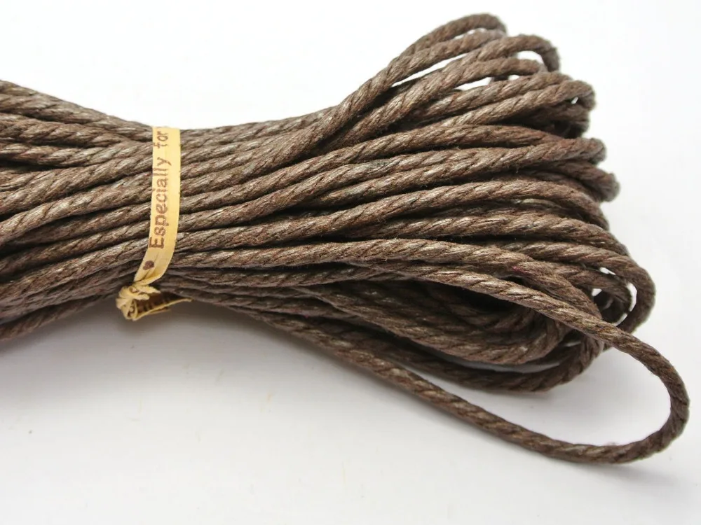 60 Meters Brown Twisted Waxed Cotton Cord String Thread Line 2mmm ...