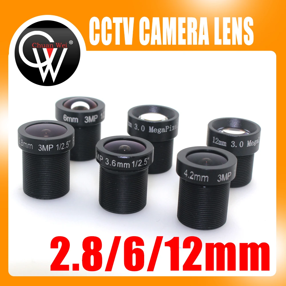 3pcs/lot 2.8mm 6mm 12mm lens 1080P HD fixed lens 1/2.5" M12 F1.6 3.0 ...