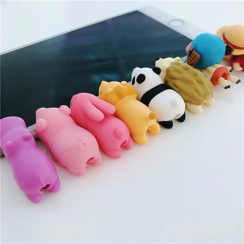 Шт. 1 шт. Kawaii Animal Cable Protector Для Iphone устройство для намотки кабеля Panda Bite ...