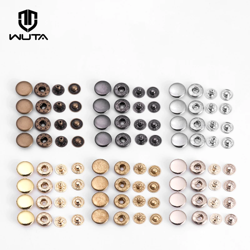WUTA 20set Solid Brass Snap Fasteners Metal Snaps Button Press Studs ...