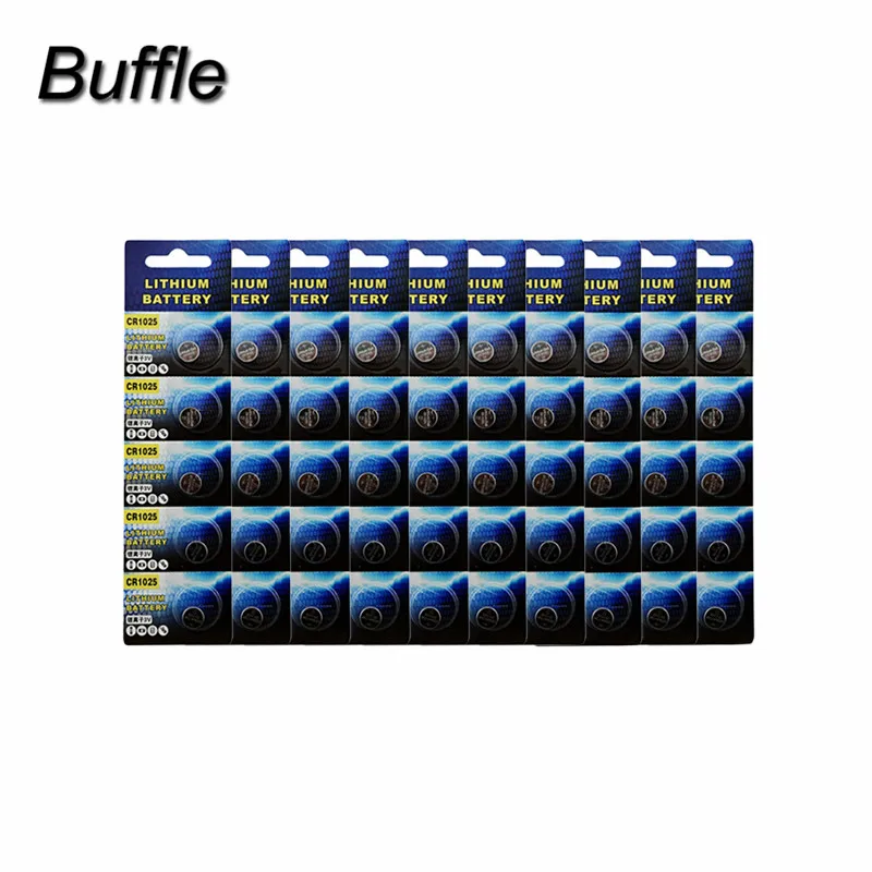 50pcs/10pack Buffle Cr1025 Button Cell Battery 3v 30mah Lithium ...
