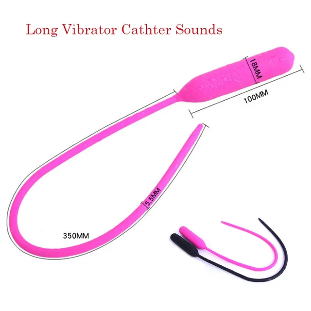 Newest Vibrator Siliconepenis Plug Urethral Sounds Catheter Sounding Male Penis Insert Device