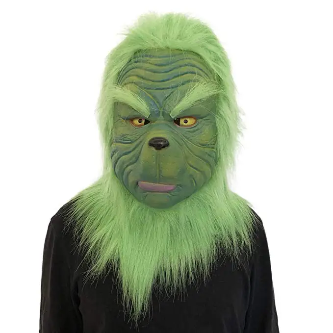 Grinch Mask Cosplay Grinch Mask Melting Face Latex Costume Collectible ...