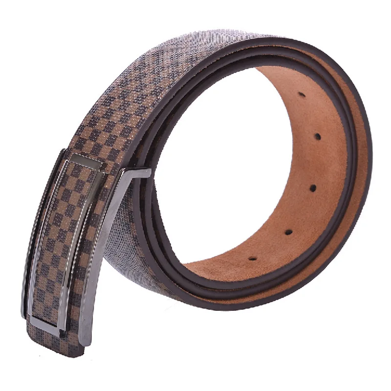 2019 Luxury Checkered Belts For Men High Quality Pin Buckle Male Strap ...