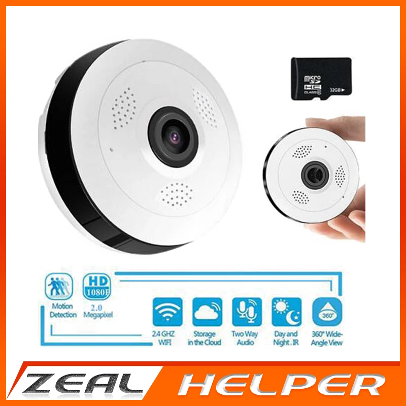 360 Degree Panoramic Wide Angle MINI CCTV Camera P2P 2MP HD1080P ...