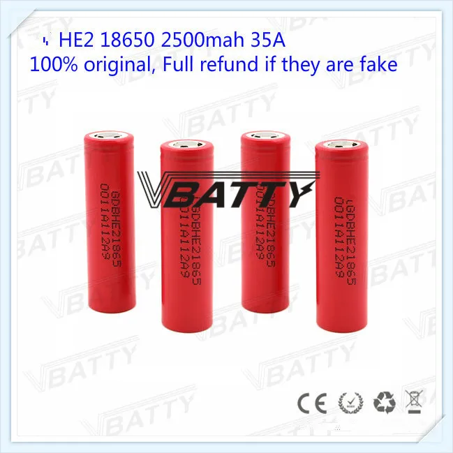 Batería auténtica para lg he2 35a para LGDBHE21865 3,7 v 2500mah li ion ...