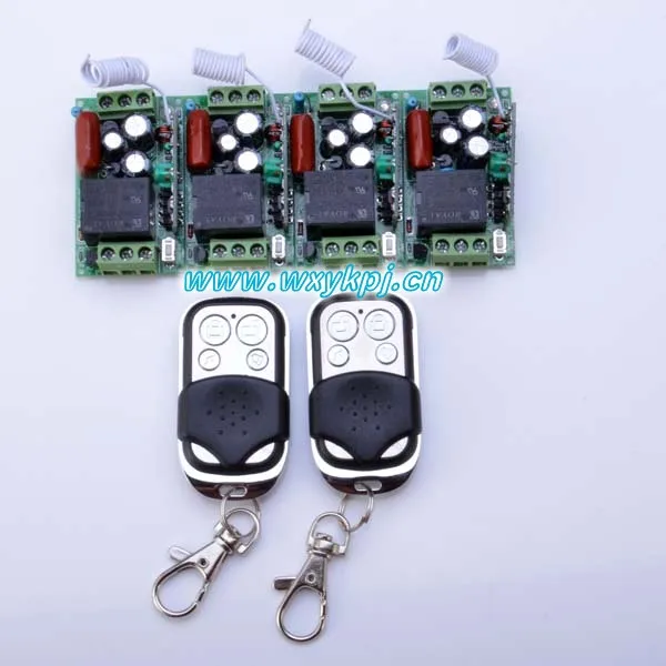 AC 220V 1CH RF Wireless Remote Control Switch system 4 receiver 2 ...