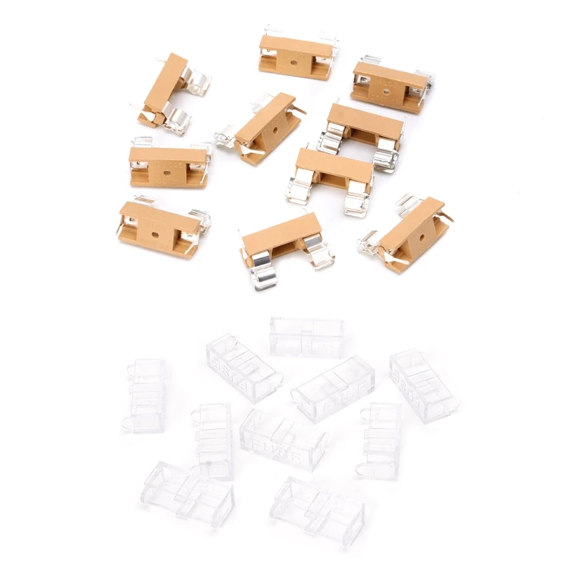 10 Pcs Glass Fuse Holder with Transparent Cover Fuse Blocks 5X20mm M18 ...