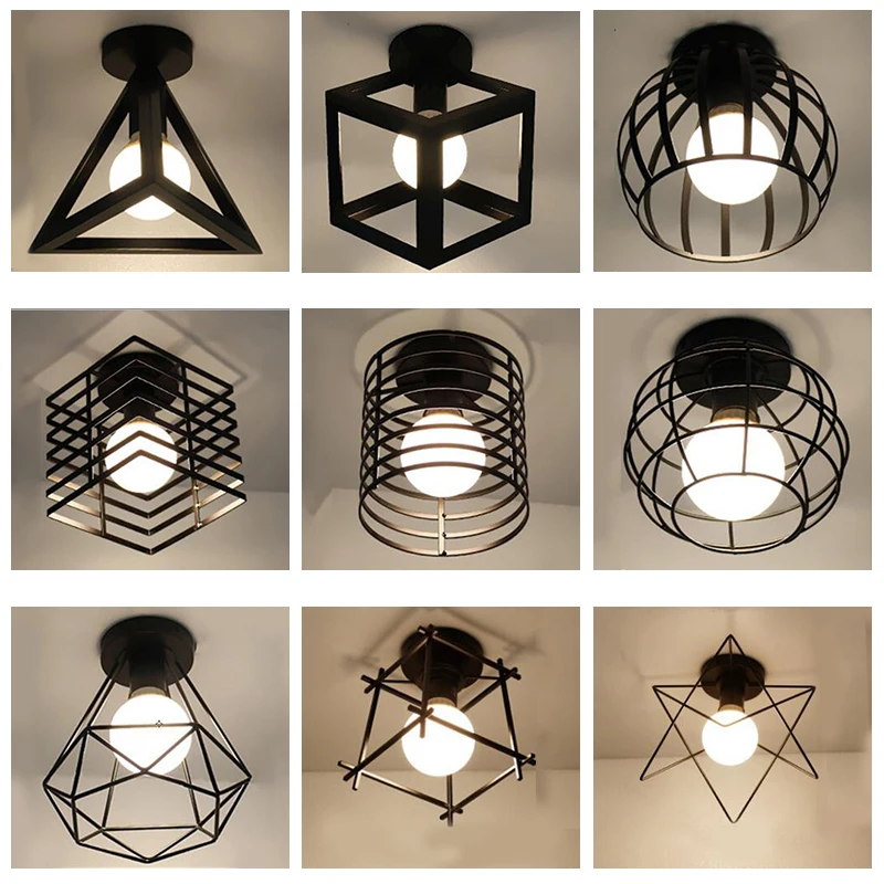 Vintage Ceiling light Modern Nordic Retro Iron Ceiling lamp Decor For ...
