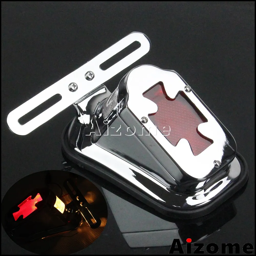 Motorcycle Chrome Taillight For Harley Cafe Racer Chopper Custom ...