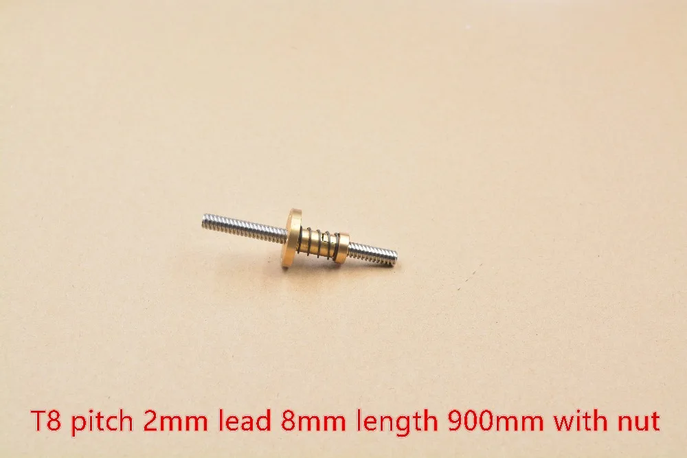 T8 schraube 8mm schraube länge 900mm picth 2mm blei 8mm trapezgewindespindel mit beseitigung ...