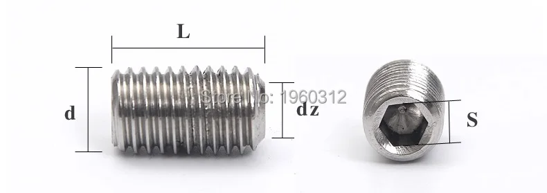 50Pcs DIN913 M2 M2.5 M3 M4 M5 Stainless Steel 304 A2 Metric Thread Grub Screws Flat end Point ...